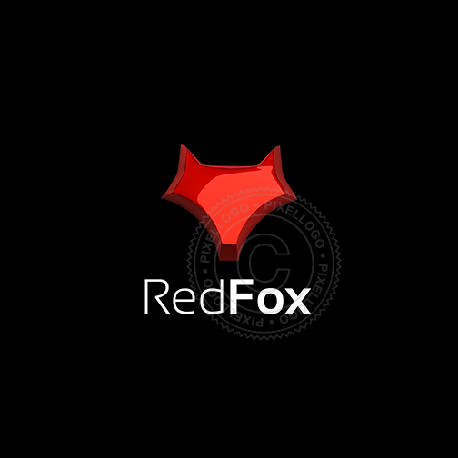 Redfox Logo Minimalistic Black Vector Graphics Style Logo Of A Red Fox