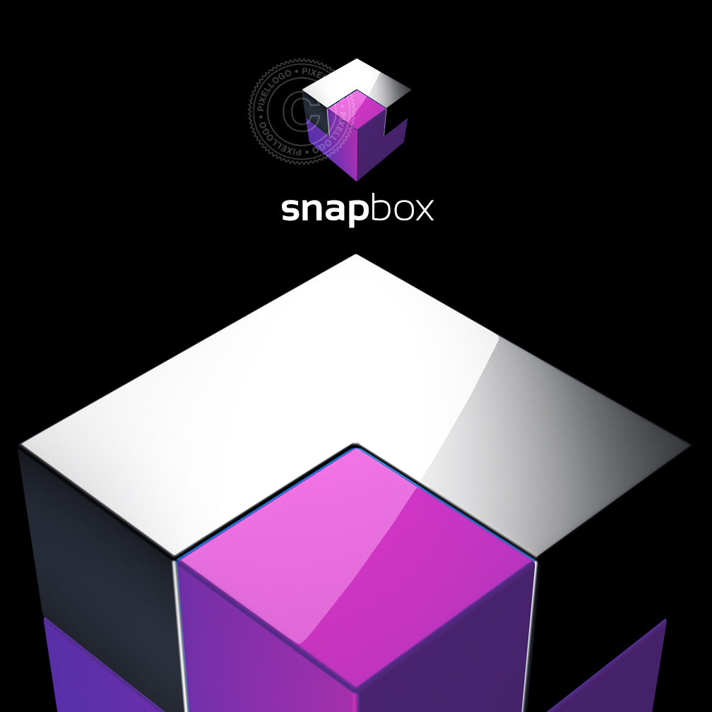 3D Purple cube Logo - modular cube concept logo | Pi...