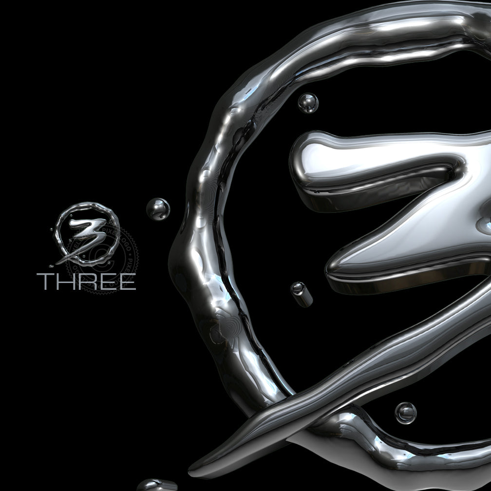 Number 3 Logo 3d
