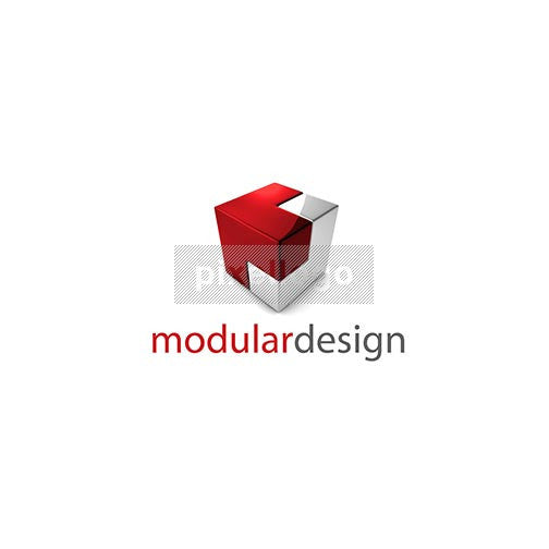 Modular Design 3D Logo in PSD Format
