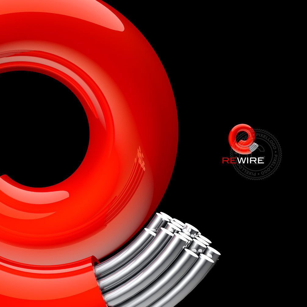 Fiber Optics cable logo - 3D Red cable | Pixellogo